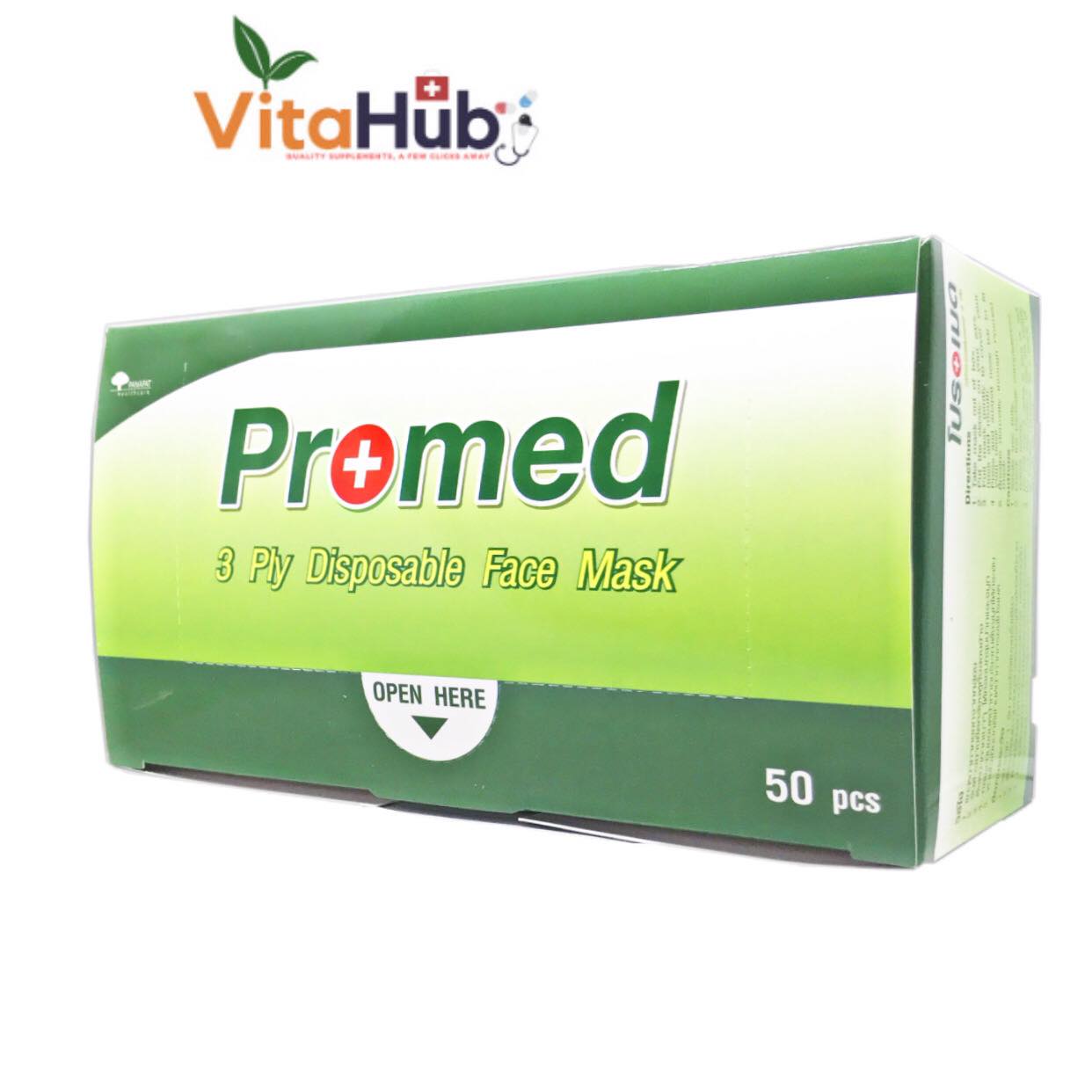 หน้ากากอนามัย โปรเมด สีเขียว หนา 3 ชั้น Promed 3 Ply Disposable Face ...