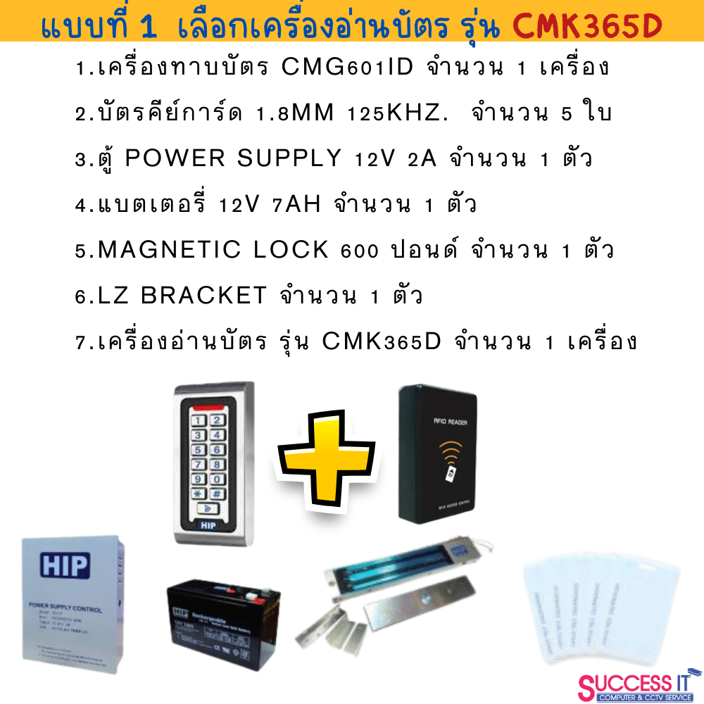 HIP ชุดควบคุมประตู เครื่องทาบบัตร กดรหัส CMG601 ID พร้อมเครื่องอ่านบัตร ...