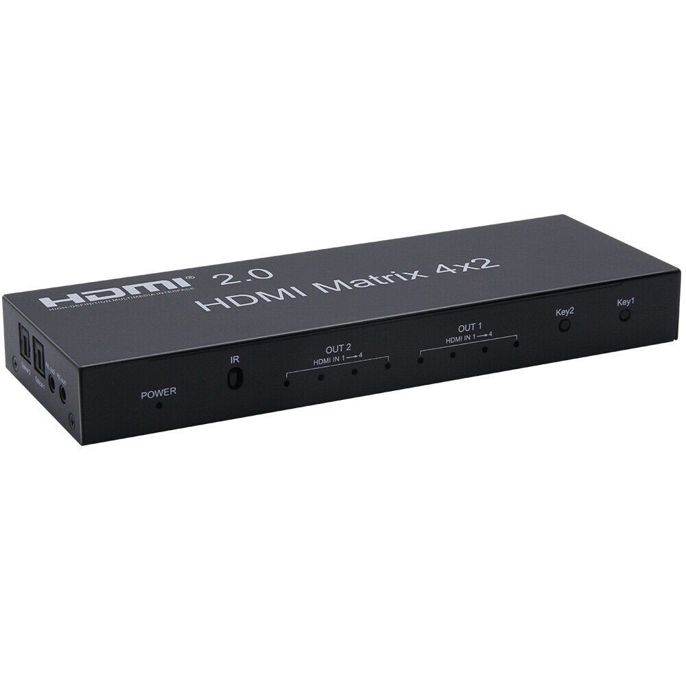 HDMI Matrix 4x2 Switch (4 HDMI in 2 HDMI out) HDMI Splitter with Audio ...