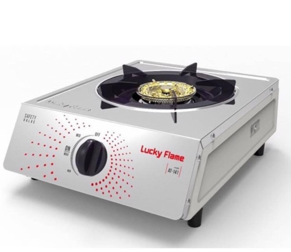 LUCKY FLAME รุ่น AT-141 หัวเตาสแตนเลส ฝาเฝืองทองเหลืองแท้ พร้อมหัวปรับลัคกี้เฟรม L-325s + สาย ...