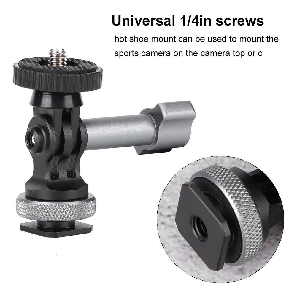 Hot Shoe to 1/4IN Screw Adapter Base 180 Degree Movement Expansion ...