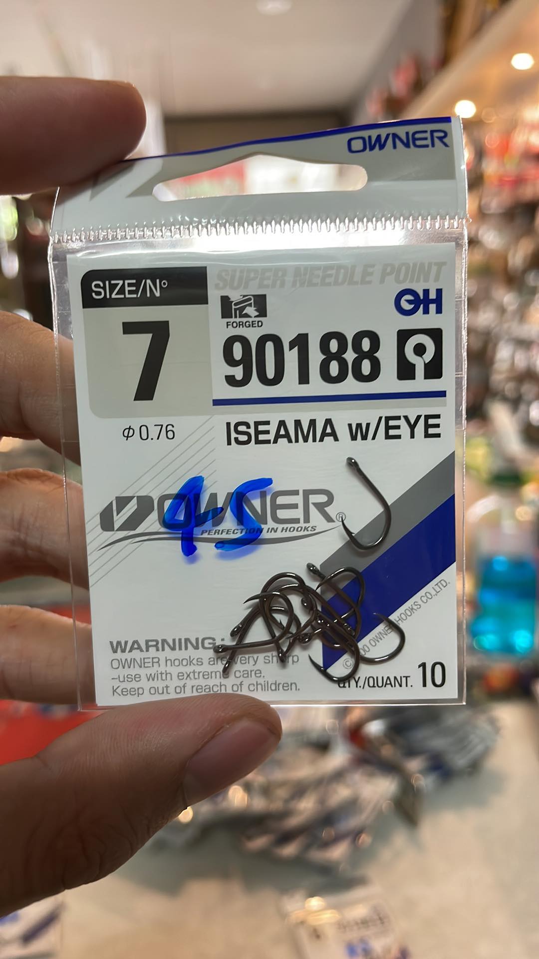 ตัวเบ็ดโอเนอร์90188 OWNER Iseama W/EYE ตูดห่วง แข็งแรง ทนทาน จากญี่ปุ่น - Fishing9999 - ThaiPick