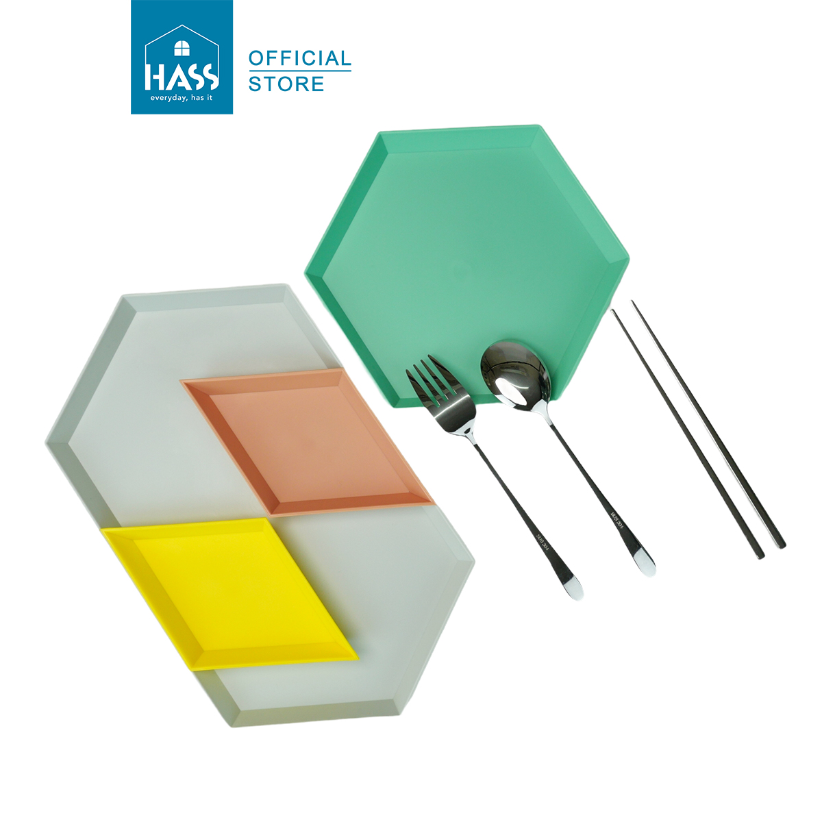 HASS ชุดจาน Geometric Tray 4 ชิ้น - HASS Home - ThaiPick