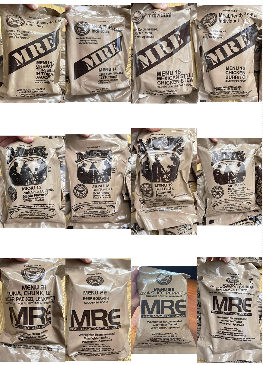MRE U.S.MILITARY Case B (Menu 13-24) Test 2025 อาหารฉุกเฉิน อาหารพร้อม ...