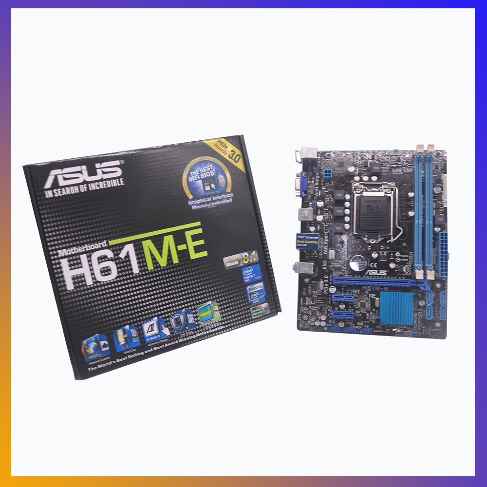 Asus H61M-E เมนบอร์ดเดสก์ท็อป H61 ซ็อกเก็ต LGA 1155 i3 i5 i7 DDR3 16G ...