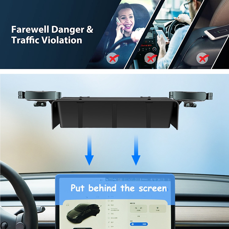 Car Phone Mount for Tesla Model 3 Model Y, with 2 Adjustable Cellphone ...
