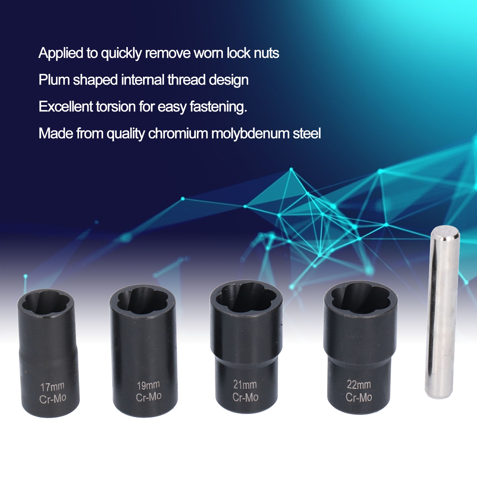 5Pcs Lug Nut Socket Set สะดวกที่มีประสิทธิภาพสูงความแข็งสูงทนทาน Twist ...