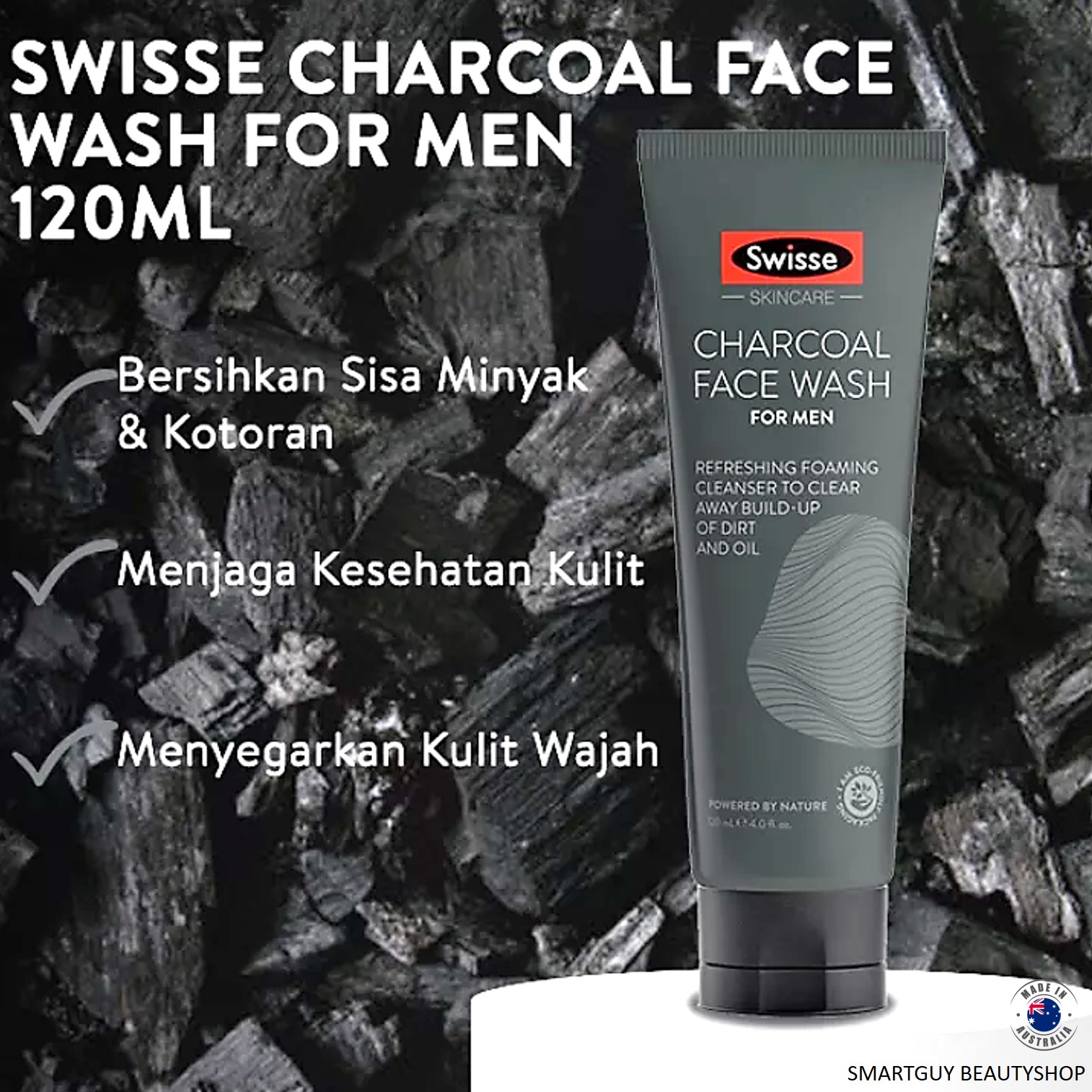 Swisse Charcoal Face Wash For Men 120ml สครับชาโคลสูตรพิเศษสำหรับผิว ...