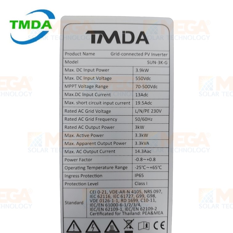(เครื่องศูนย์ไทย-ร้านตัวแทนจำหน่าย)TMDA อินเวอร์เตอร์ SOLAR INVERTER 5 ...