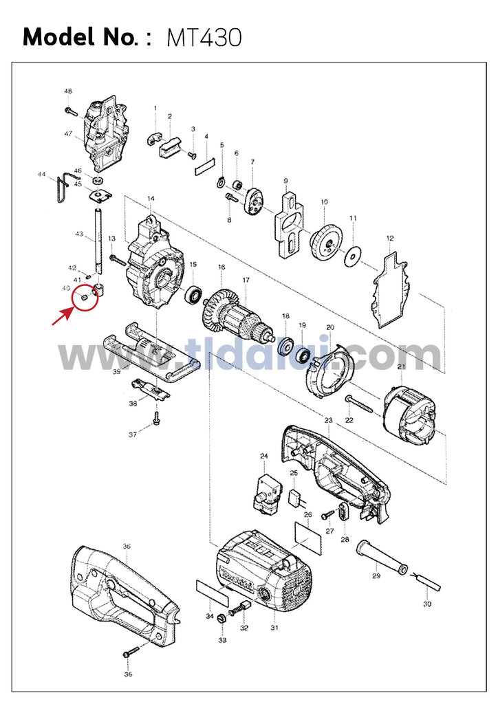 น็อตล็อคใบ (แท้) เลื่อยจิ๊กซอว์ Makita มากีต้า รุ่น M4302 M4302B ...