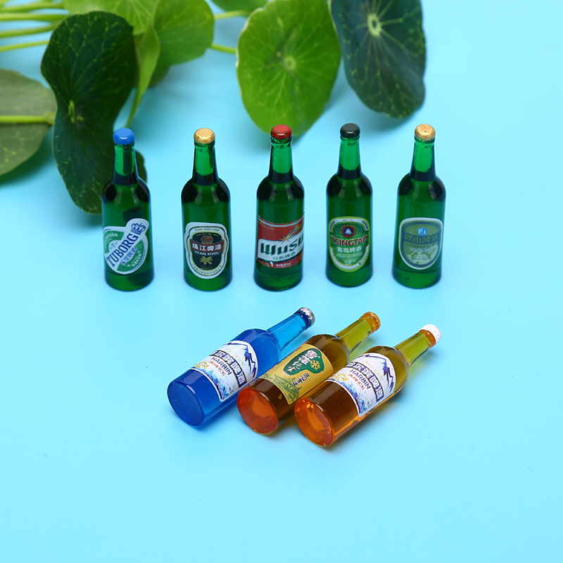 10pcs 1:12 Dollhouse Miniatures Summer beer bottle DIY Decorations ...