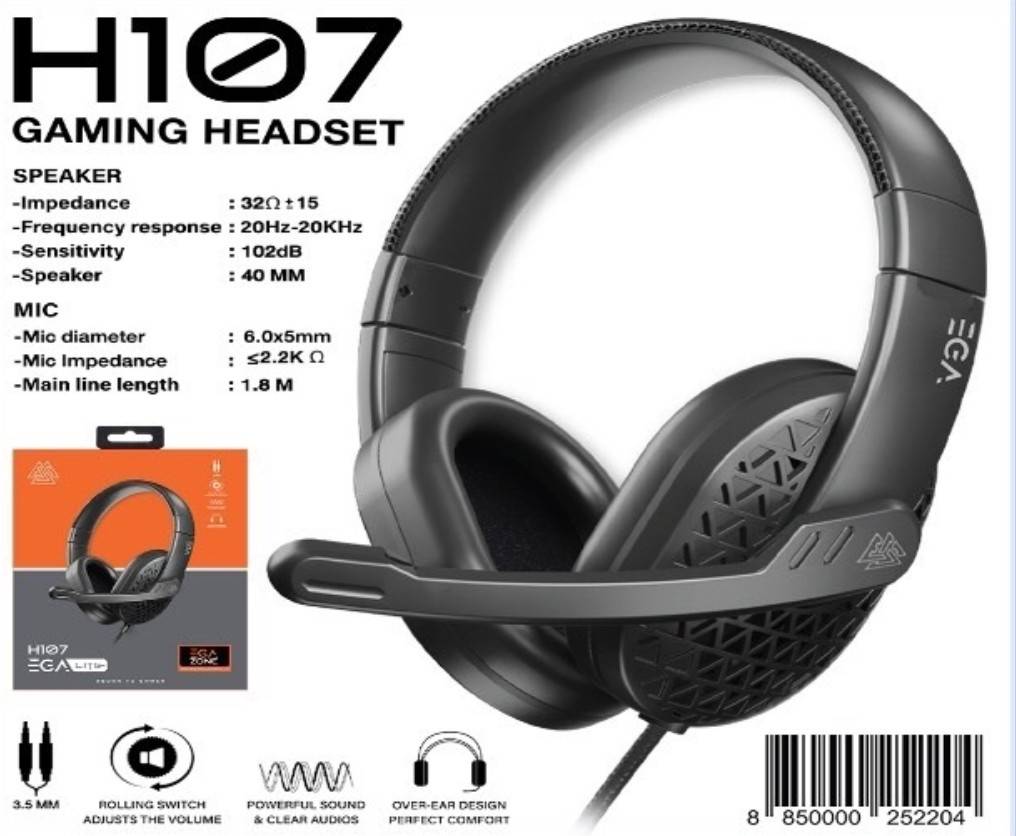 หูฟังเกมส์มิ่ง EGA TYPE H106 ไม่ว่าจะดูหนัง เล่นเกมส์ เสียงดังฟังชัด มีไฟ RGB USB 2 Jack 3.5mm ...