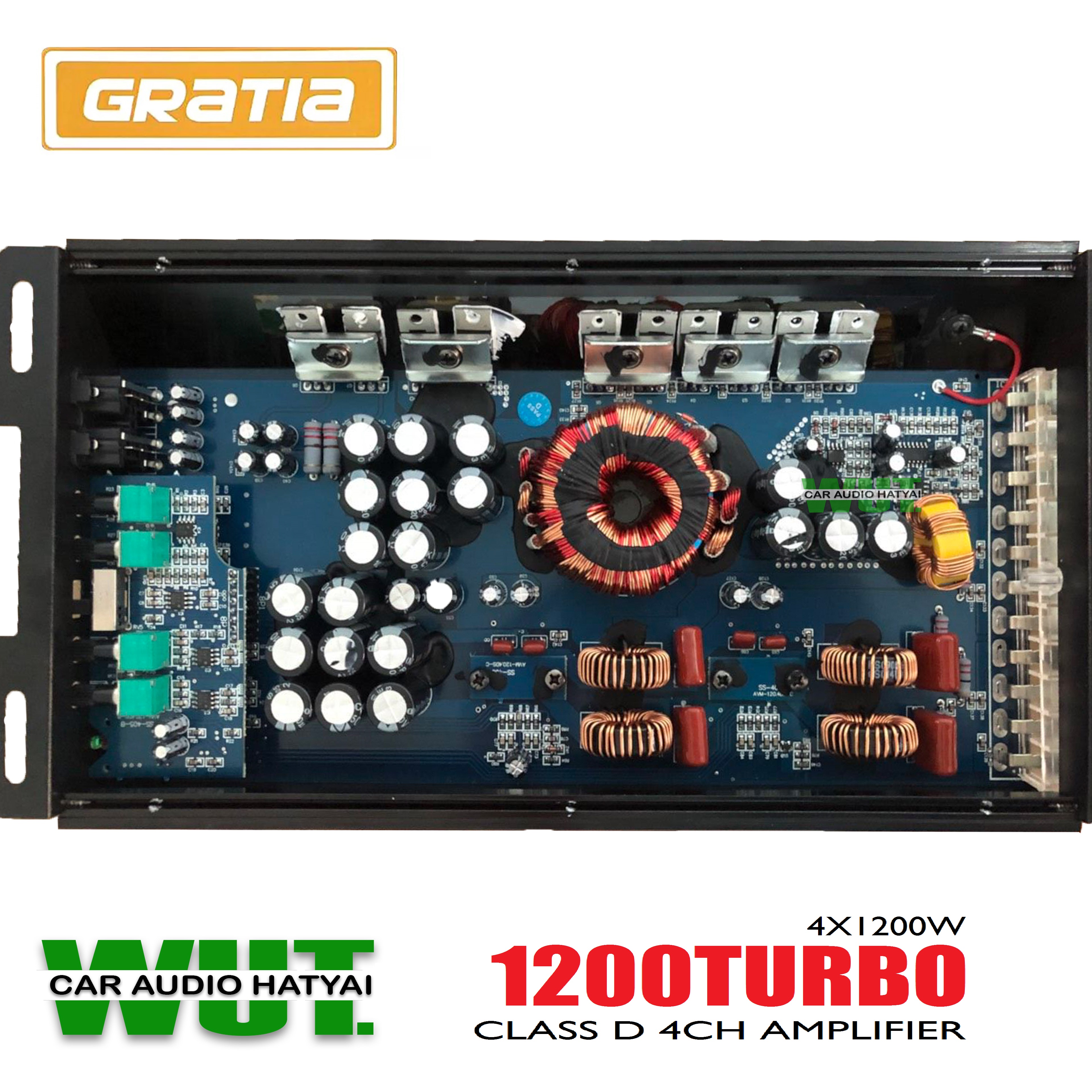 GRATIA เพาเวอร์แอมป์ สำหรับขับเสียงกลางแหลมหรือซับเบส คลาสลาสดี Class D/4CH กำลังขับ 1200Watts ...