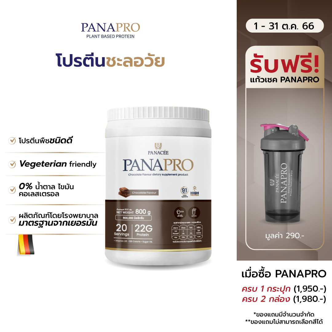 แพลนท์โปรตีนPANAPRO Protein Chocolate Flavour (800g) - PANACEE | Lazada ...