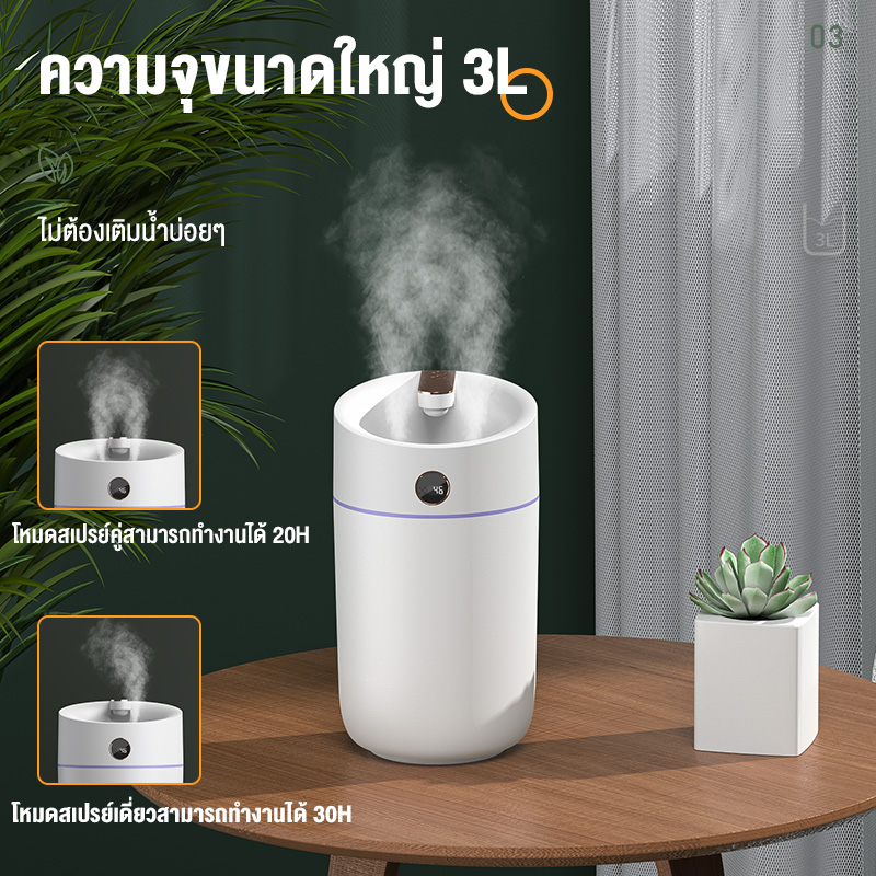 Basike เครื่องพ่นอโรม่า เครื่องทำความชื้น3L.เครื่องพ่นน้ำมันหอม เครื่อง ...