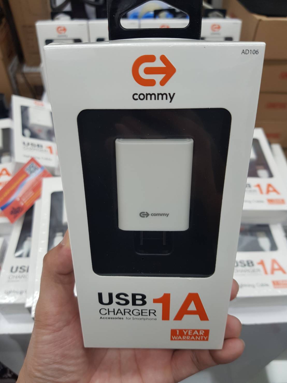 COMMY หัวชาร์จ 5V/1A รุ่น AD106 AD106L หัวปลั๊กมีระบบป้องกันไฟลัดวงจร ...