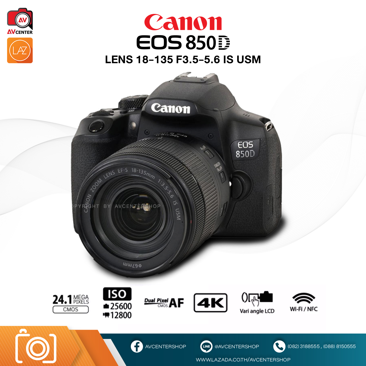 Canon EOS 90D kit 18-135 mm. NANO USM สินค้ารับประกัน 1 ปี by AVcentershop - hLU7xcMN - ThaiPick