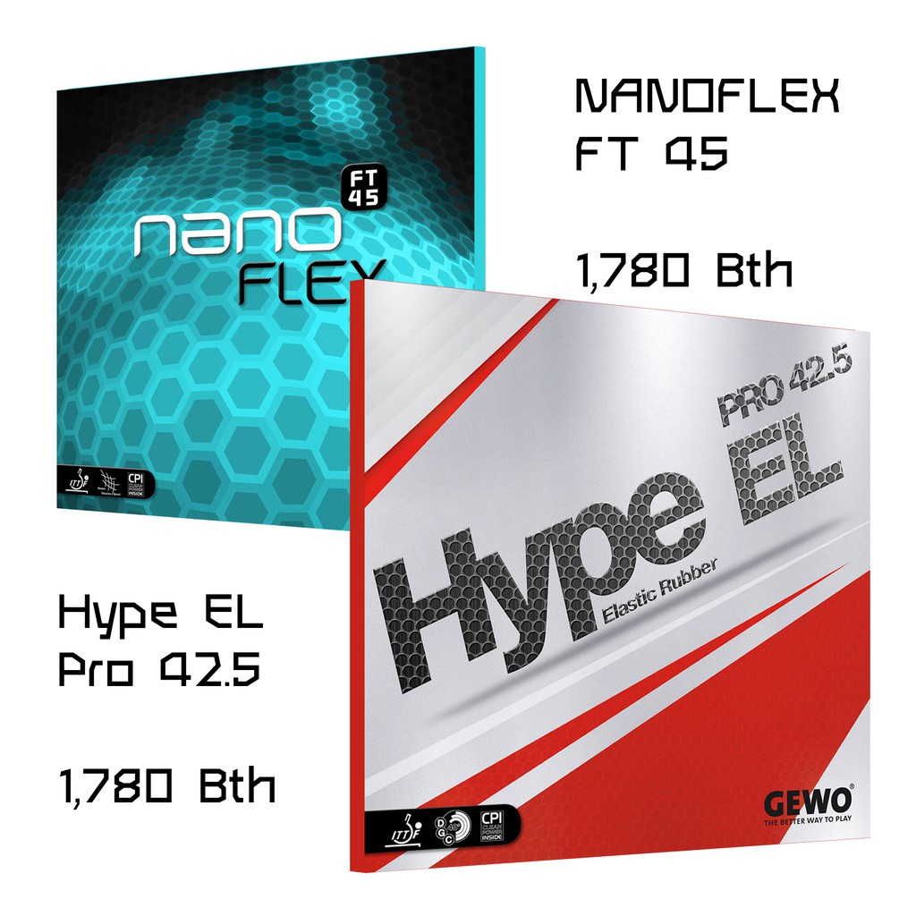Pingpongsport แพ็คคู่ราคาพิเศษ GEWO HypeEL Pro42.5 คู่กับ GEWO Nanoflex FT45 - Pingpongsport ...