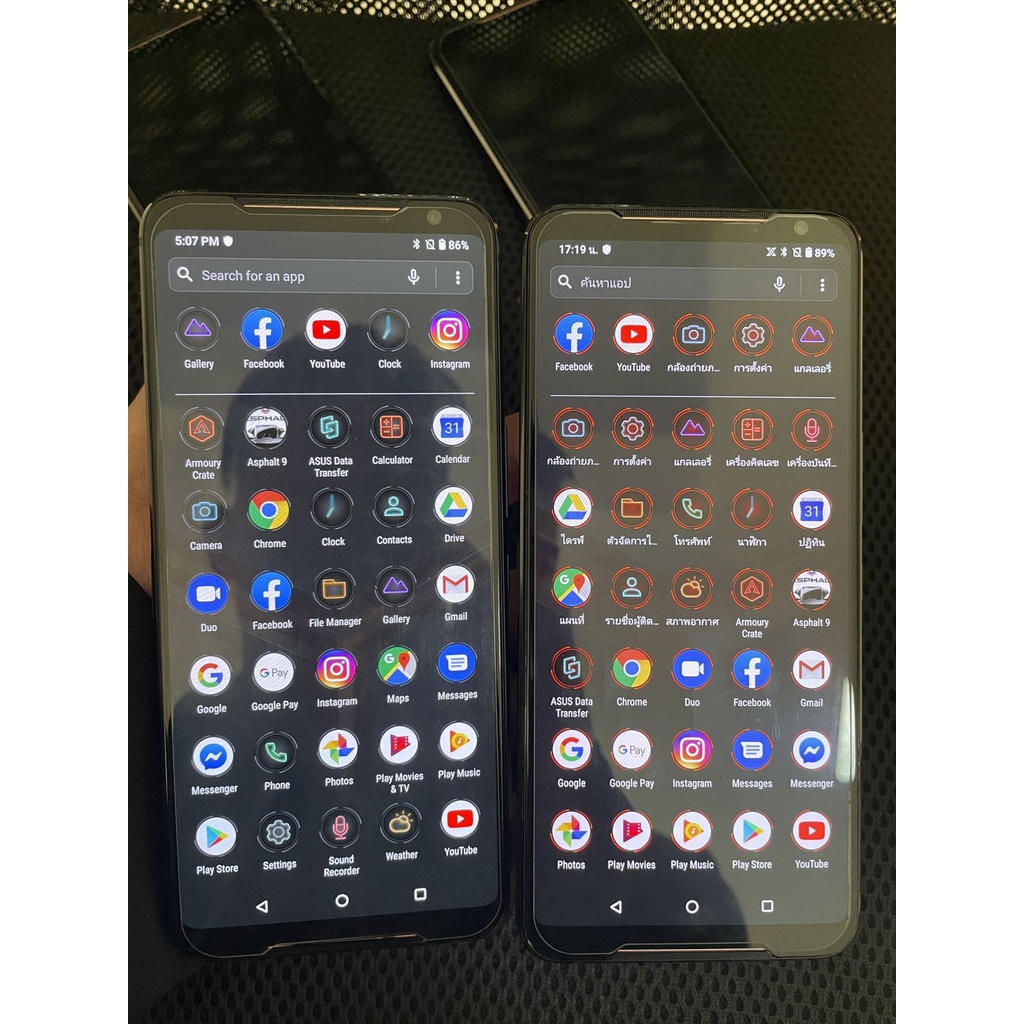 ใหม่ 95% โทรศัพท์มือถือ Asus Rog2 Rog 2 Game Phone 8+128G Rom Global ...