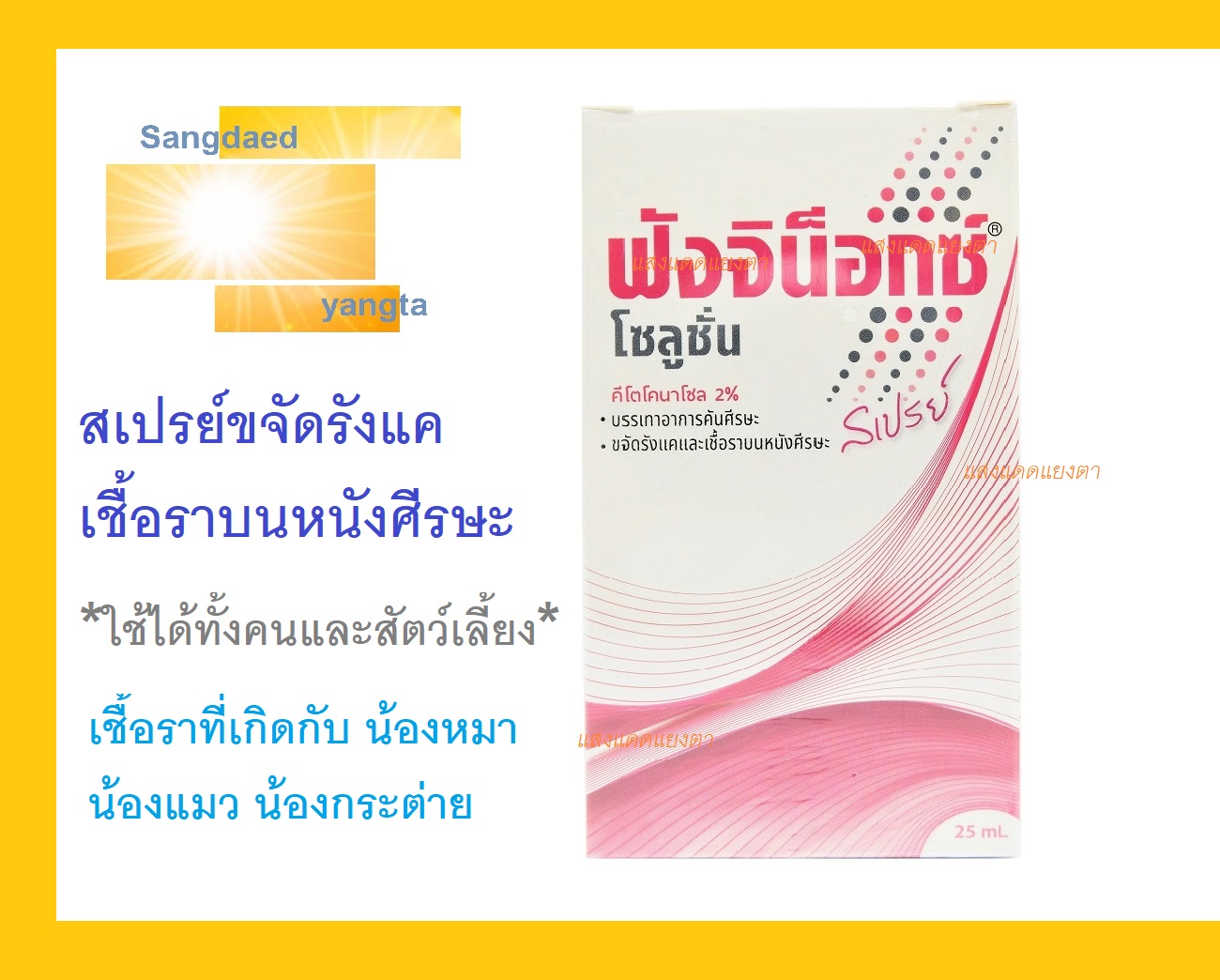 Funginox Spray เชื้อรา แมว สุนัข สัตว์เลี้ยง 25ml ของแท้ พร้อมส่ง - แสง ...