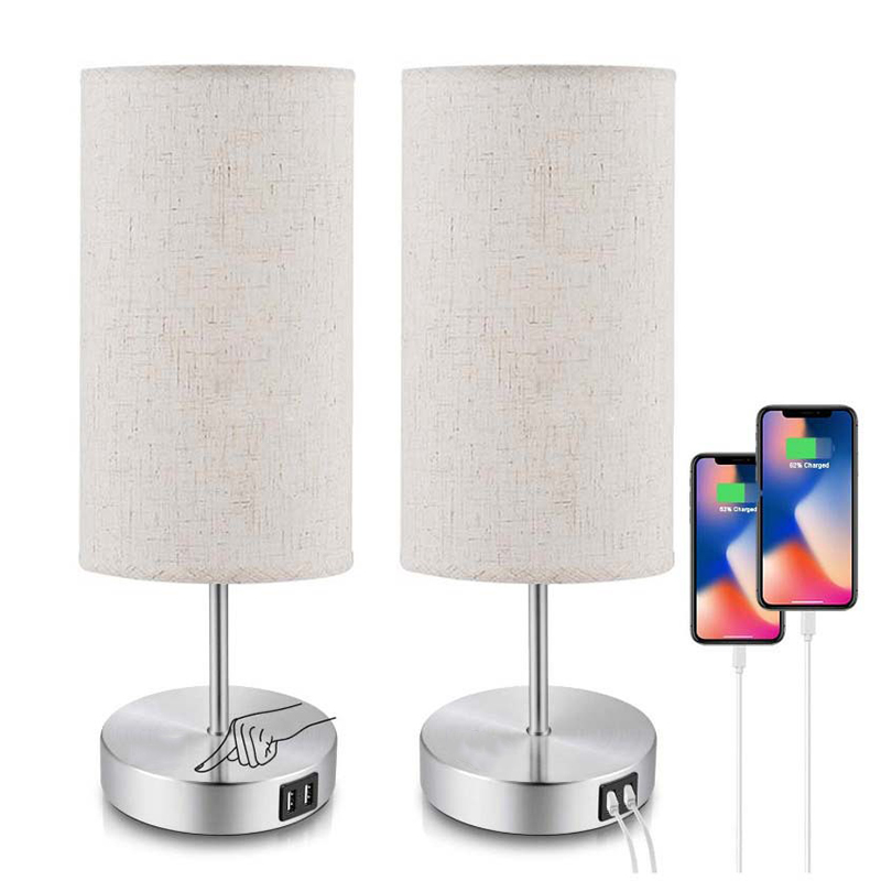 [ซื้อ 1 แถม 1] Xiaomi 220V พรีเมี่ยมสแตนเลสสัมผัสโคมไฟตั้งโต๊ะกับสอง ...