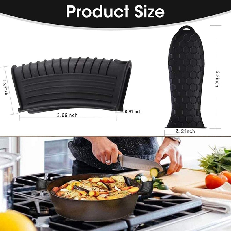4 Pack Silicone Hot Handle Holders Cover Cast Iron Skillet Handle Cover ...