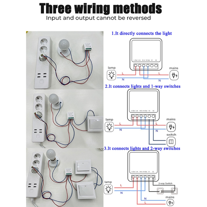 16A Wifi Smart Switch Module 2-Way Control Timer DIY MINI Wireless Switches Smart Home Work with ...