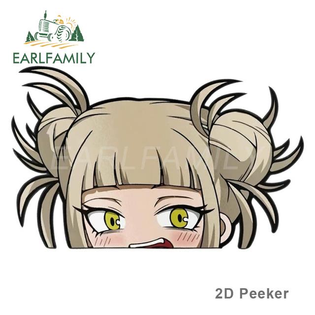 EARLFAMILY Cartoon Car Sticker for Himiko Toga My Hero Academia Peeker ...