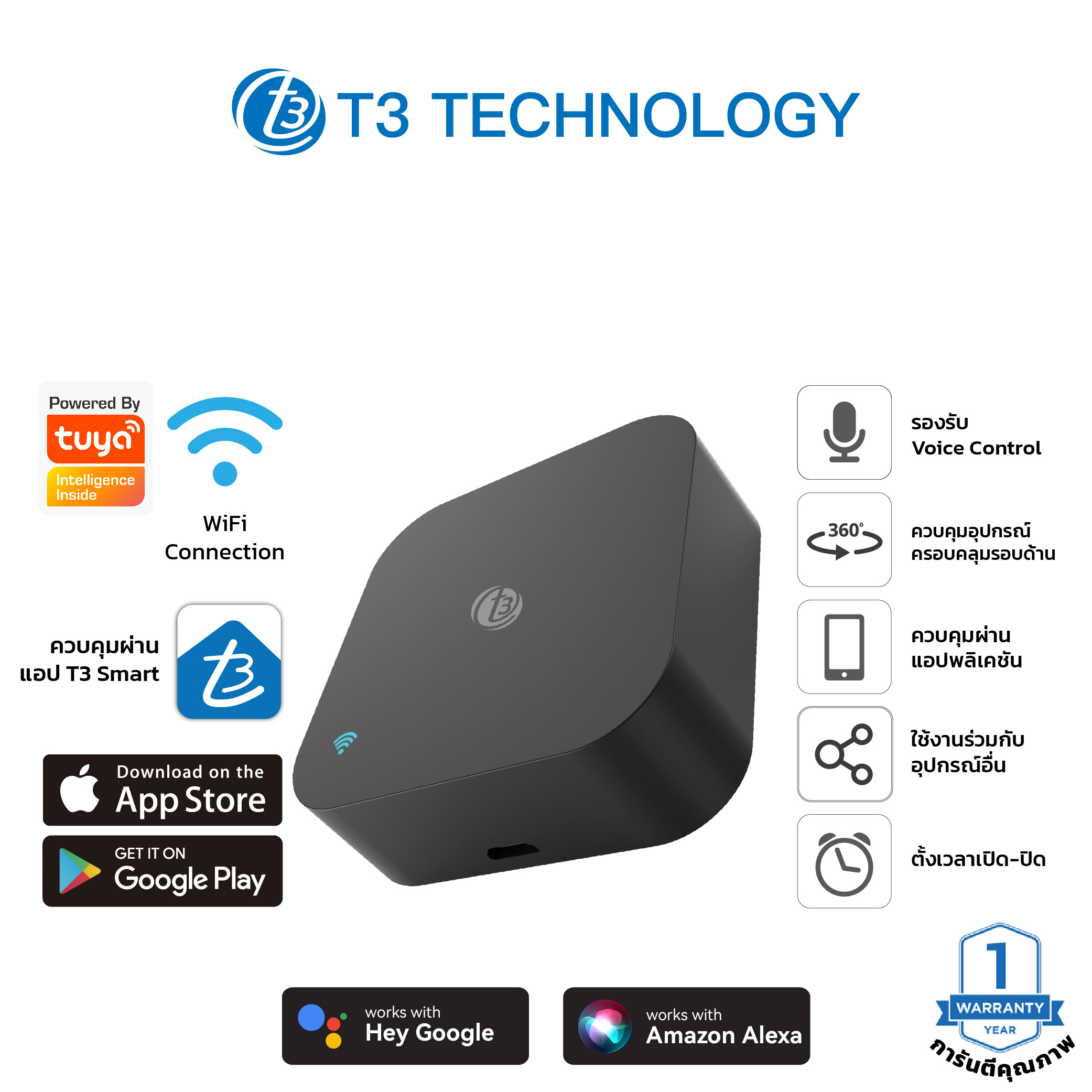 T3 Smart Remote Control รีโมทคอนโทรลอัจฉริยะ IR Remote อุปกรณ์ควบคุม ...