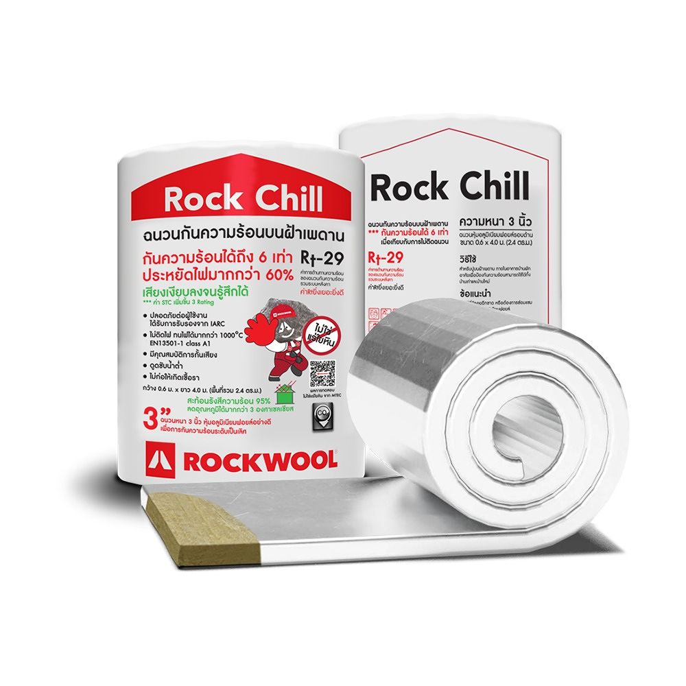 ROCKWOOL ฉนวนกันความร้อนวางบนฝ้าเพดาน รุ่น Rock Chill กว้าง 0.6เมตร ยาว ...