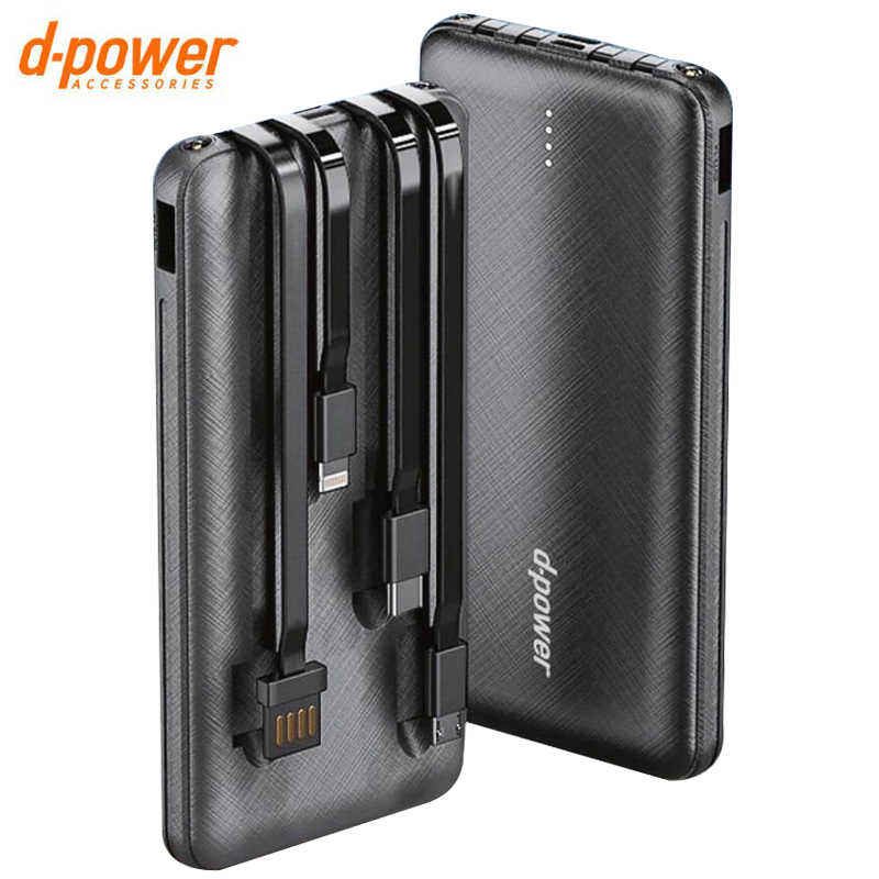 D-POWER แบตเตอรีสำรอง GC100 ความจุ 10000mAh สายชาร์จในตัว มีไฟฉาย 4IN1 ...