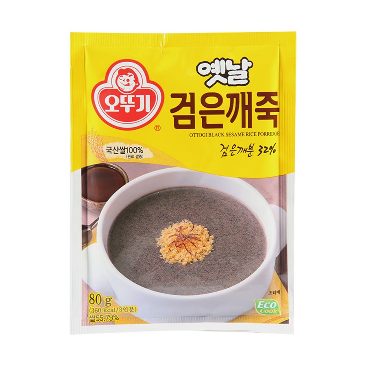 [Original] 옛날검은깨죽 Ottogi Black Sesame Rice Porridge (ข้าวต้มงาดำ) 80g ...