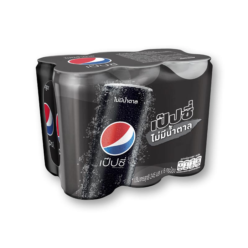 ส่งฟรี เป๊ปซี่ สลิมแคน น้ำอัดลม ไม่มีน้ำตาล 245 มล. x 6 กระป๋องPepsi ...