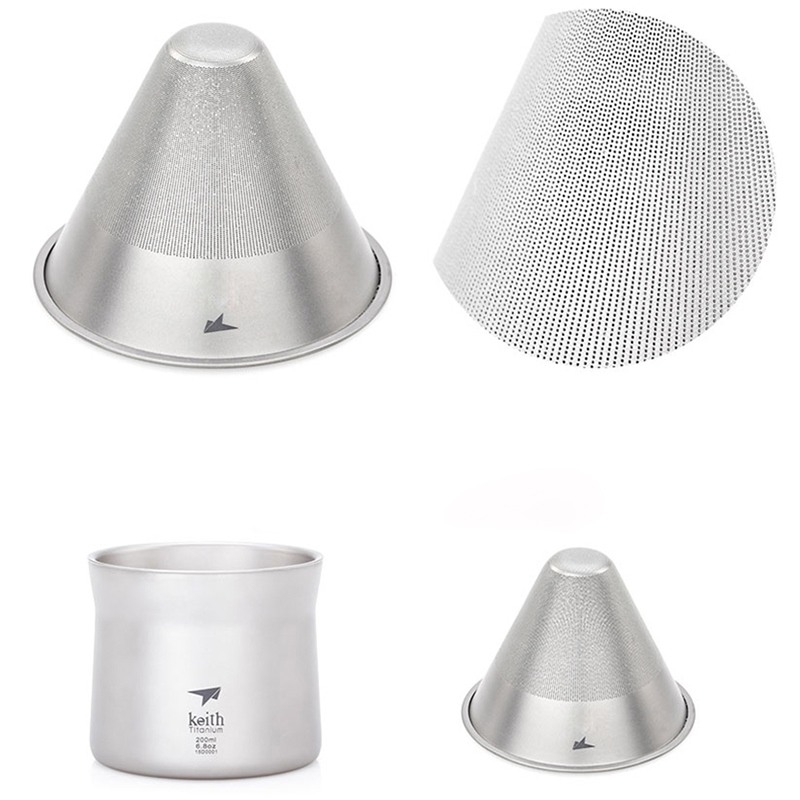 Keith Titanium Coffee Cup Set Coffee Pot Lightweight Pure Titanium Tea ...