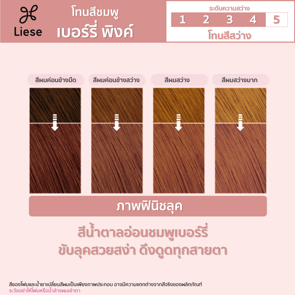 ลิเซ่ บับเบิ้ล โฟมเปลี่ยนสีผม เบอร์รี่ พิงค์ Liese Bubble Color Cassis ...