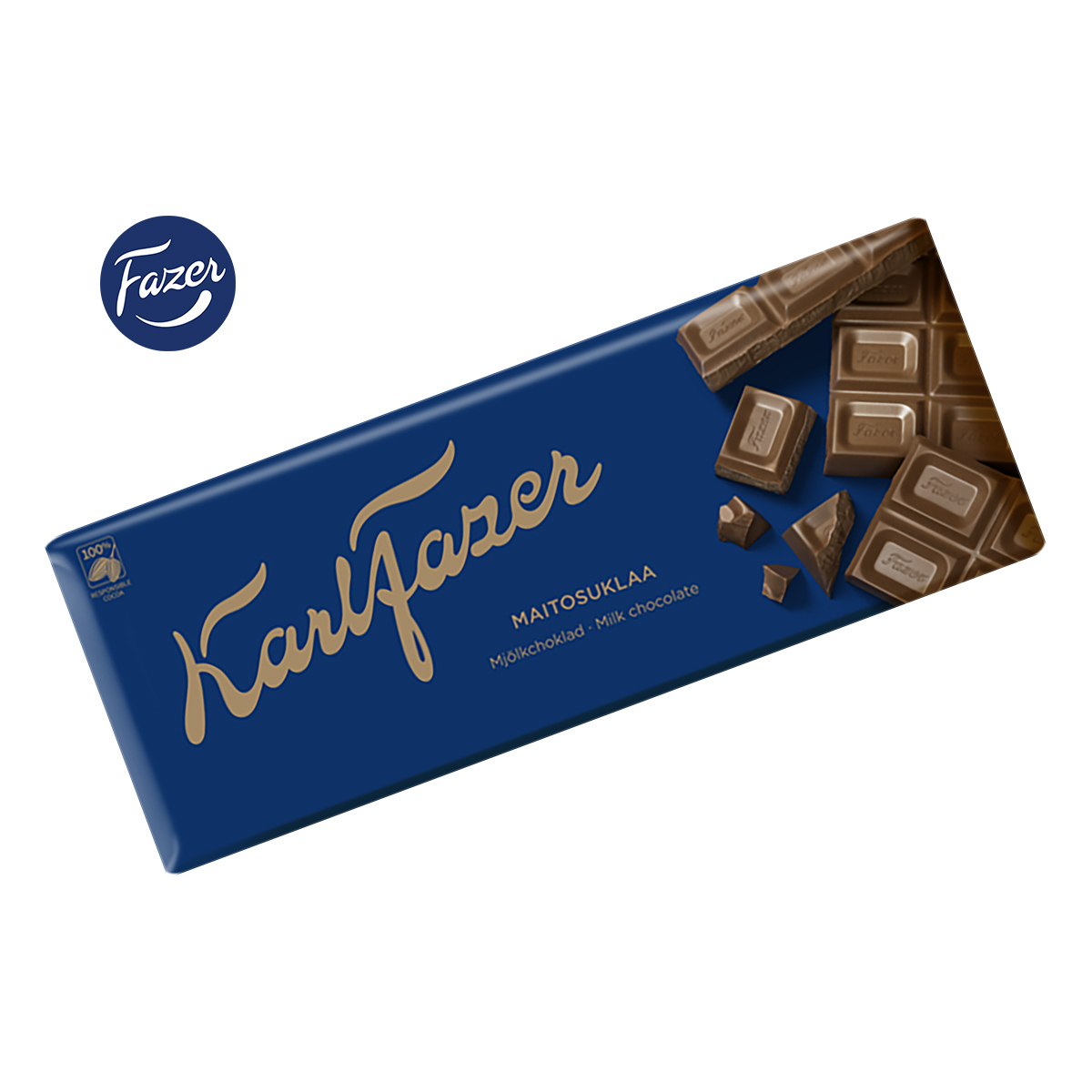 Karl Fazer Milk Chocolate 200 g, Fazer Maitosuklaa 200 g, Mjölkchoklad ...