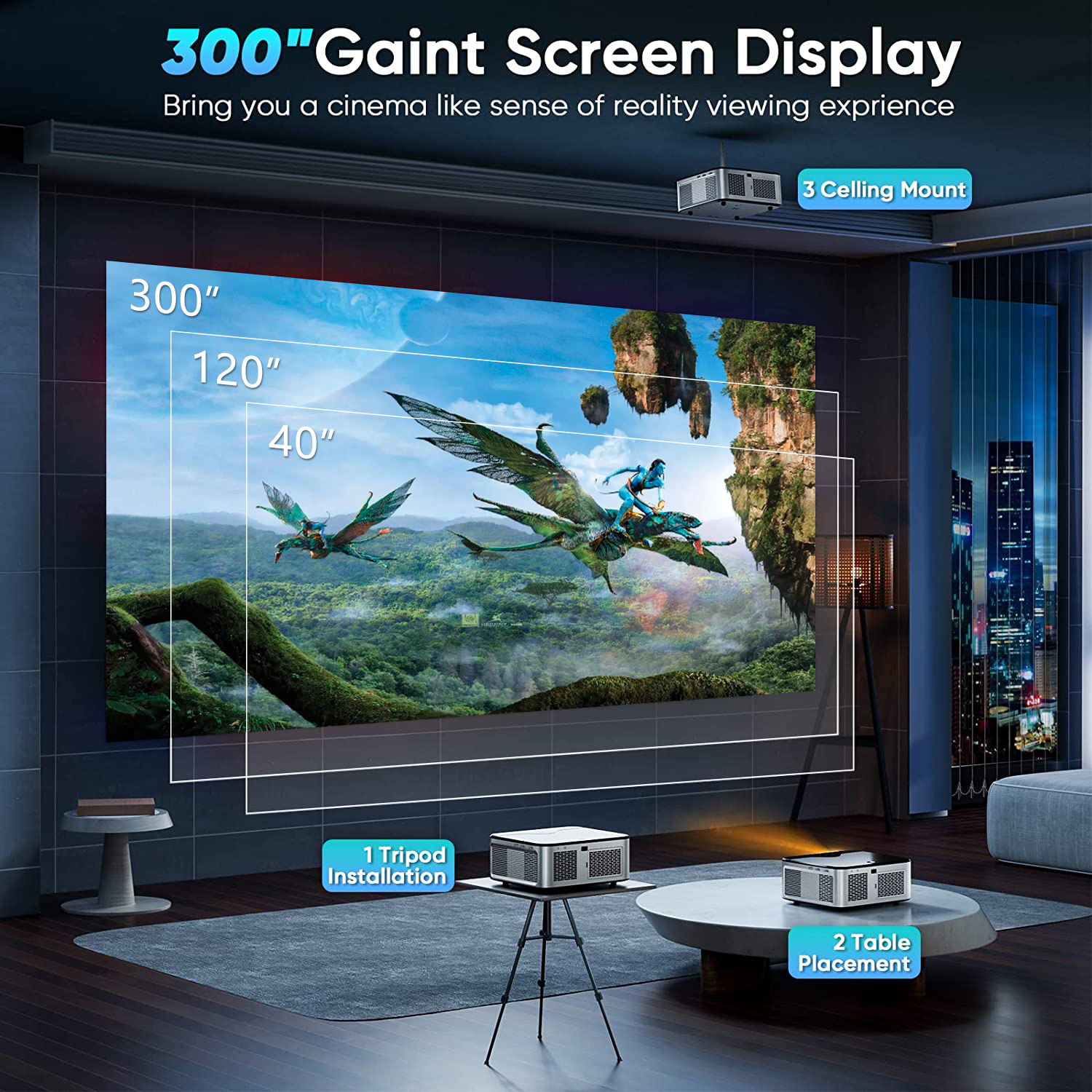 GOOJODOQ New touch screen Projector 4K 2023 WiFi projector 4k projector ...