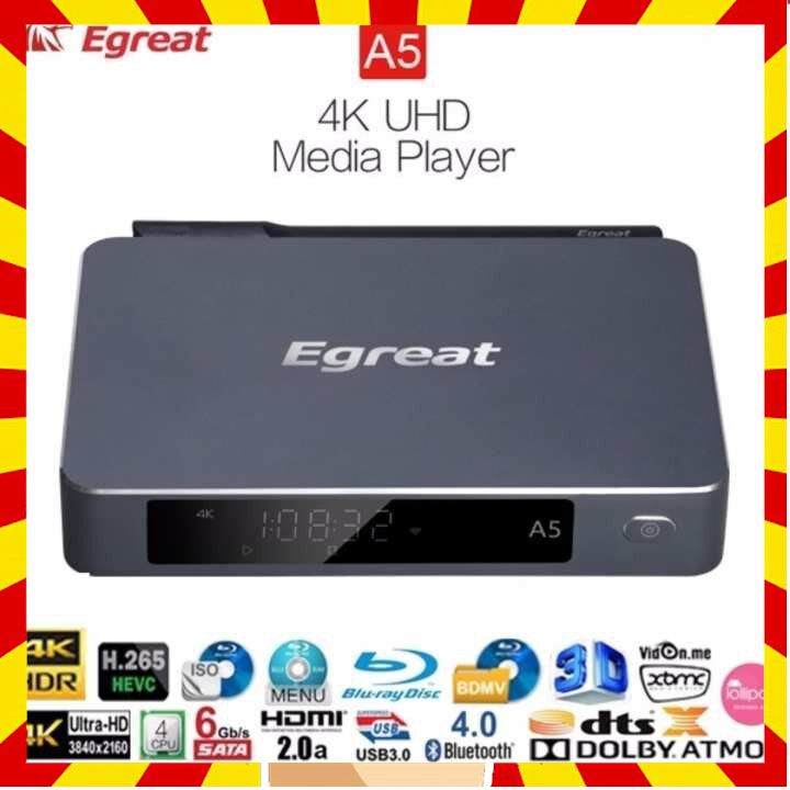 Egreat A5 ปี 2017 Andro box UHD Media Player แรง 4 Core CPU 4K H.265 Dolby DTS XBMC นี้ต่อ1ชิ้น ...