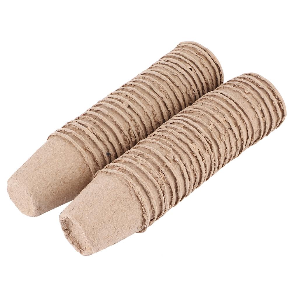 50Pcs 6x6CM Round Degradable Paper Pulp Peat Pots โรงงาน ถ้วยเนอสเซอรี่ ...