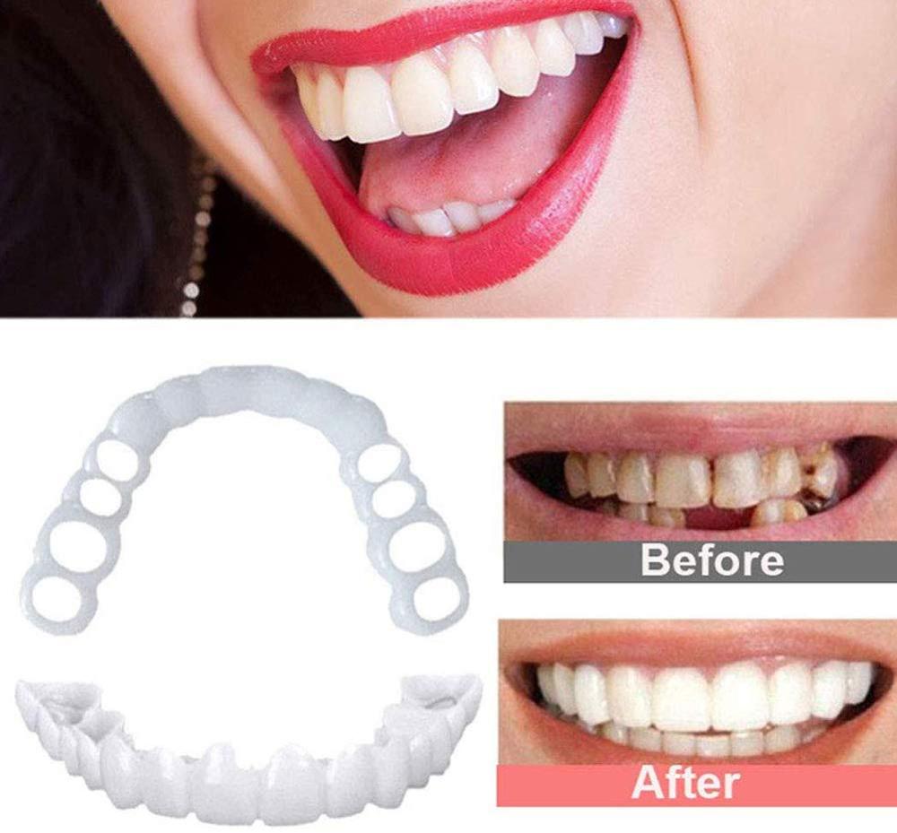 2PcsSet Upper Teeth Lower Teeth Silicone Teeth Whitening Teeth Cover ...