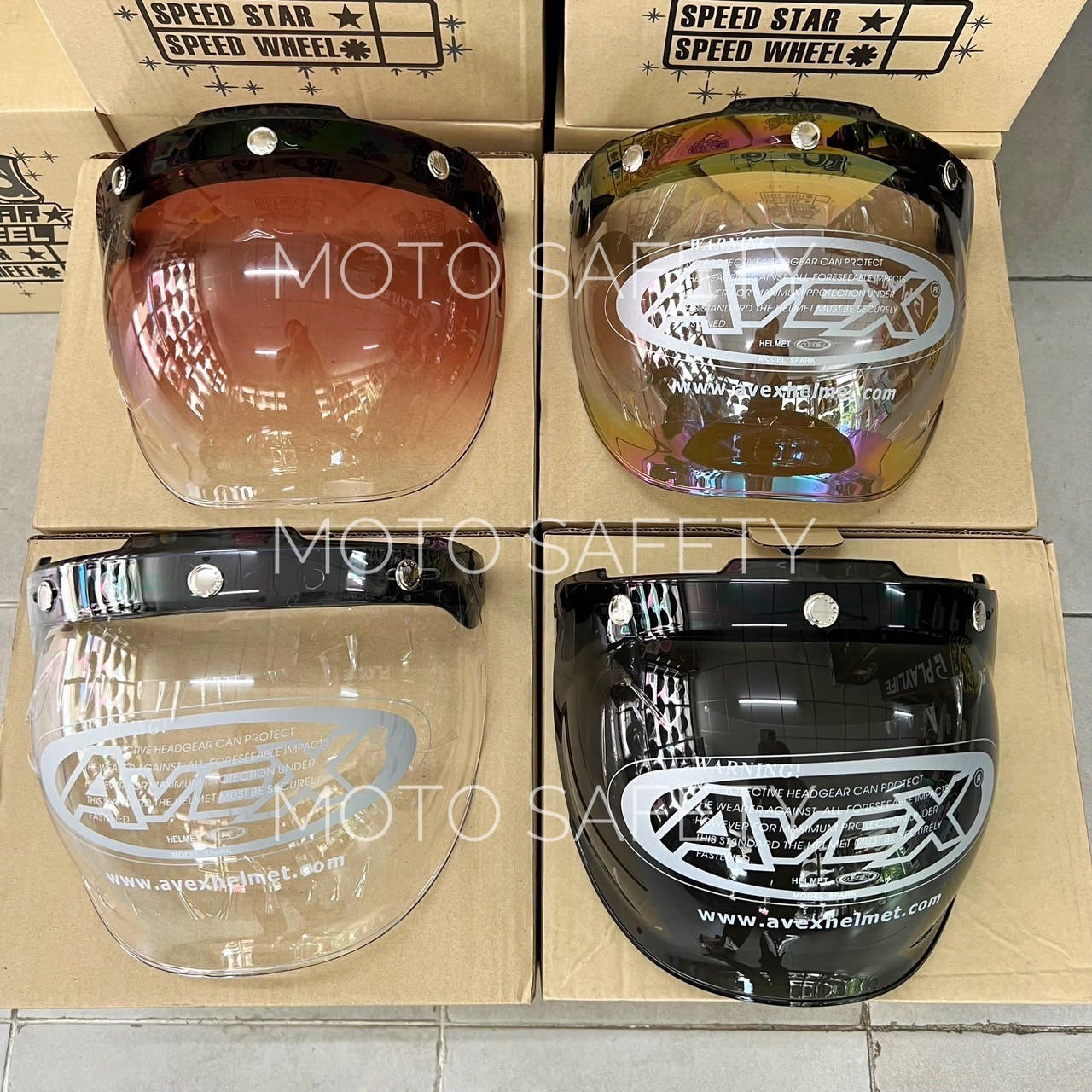 ชิวบังลม หมวกกันน็อค Vintage Avex กระดุม3เม็ด แบบโค้ง เปิด-ปิดได้ | Lazada.co.th