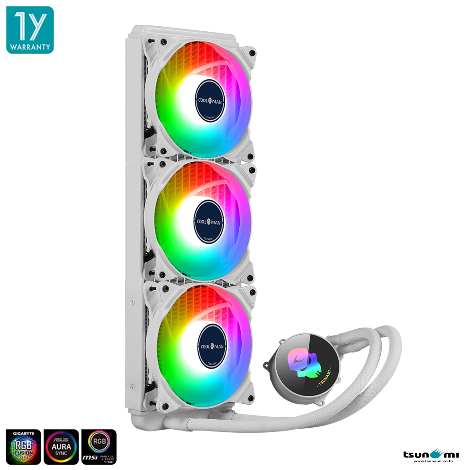ชุดน้ำระบบปิด Tsunami CoolMan ARGB Multi-platform CPU Liquid Cooler CM ...