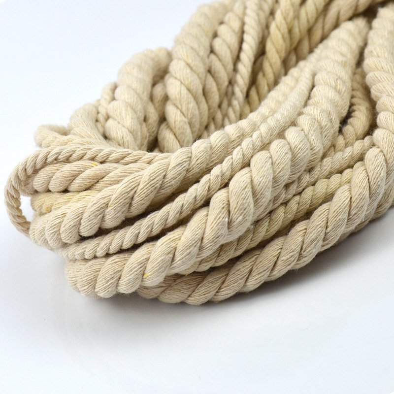 100 Cotton Beige Rope 10 meters 3 Shares Twisted Thick Cords for home ...