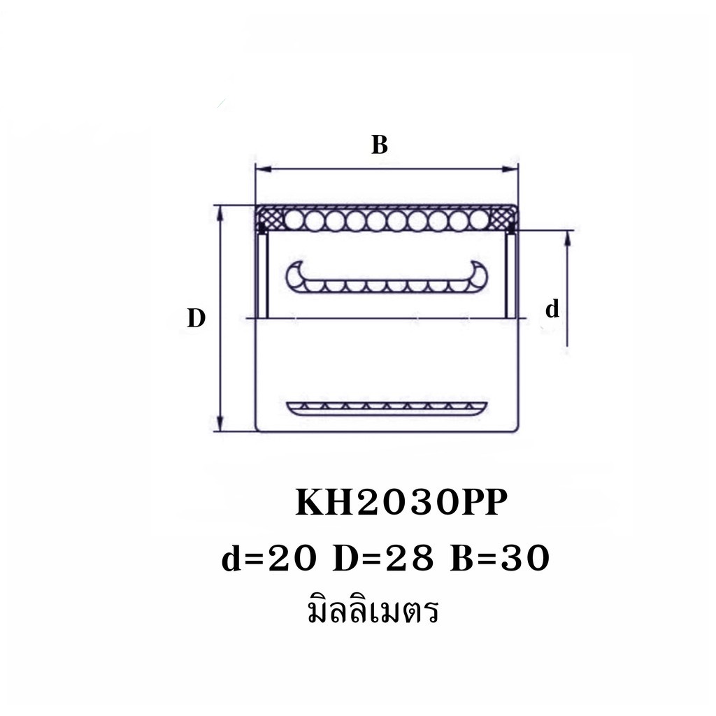 KH2030 PP ( 20x28x30 mm.) INK Linear Motion Bearings ลูกปืนลิเนียร์ ไกด์ บอลแบริ่ง = 1 ชิ้น ...