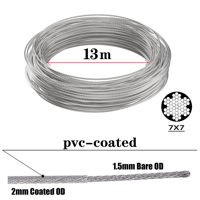 Wire Rope Climbing Aid Wire Rope 304 Stainless Steel Cable, 2Mm ...