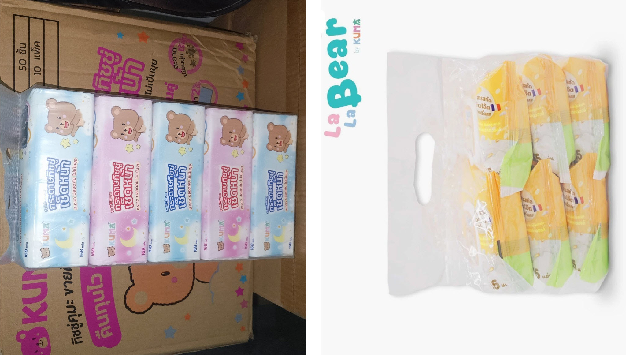 กระดาษทิชชู่คุมะ&Lala Bear ทิชชู่เปียก กลิ่นข้าวโอ๊ตจากฝรั่งเศส จำนวน 2 ...