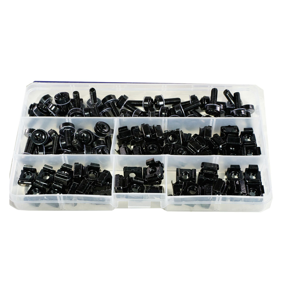 Black Cage Screw Nut Metric Thread Carbon Steel For Server Shelf ...