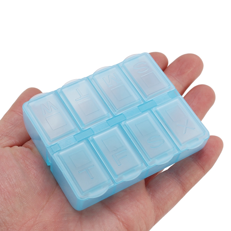 Plastic Rectangle 8 Compartments 7 Days Medicine Pill Box - esfhbftgjm ...
