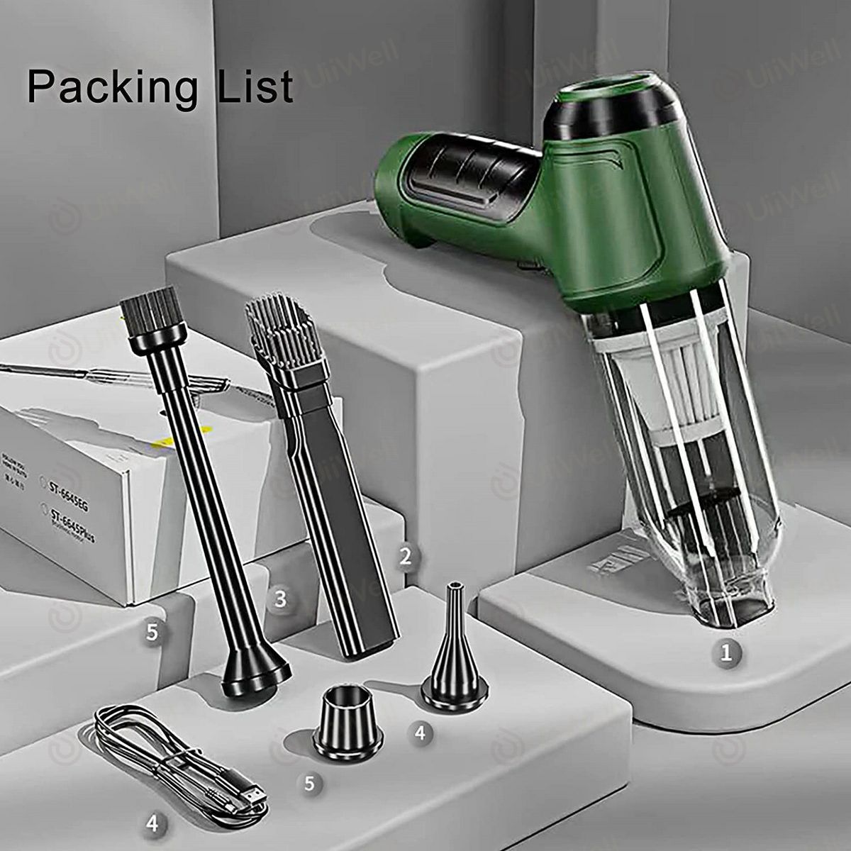 เครื่องดูดฝุ่นในรถ เครื่องดูดฝุ่นเล็ก เครื่องดูดฝุ่นแบบไร้สาย 150W แรงดูดทรงพลัง58000Pa ชาร์จแบต ...