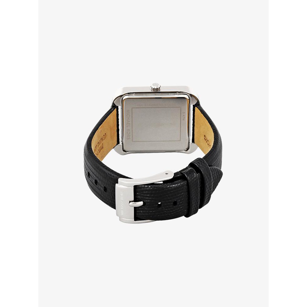 Lake Silver Glitz Black Leather Strap นาฬิกาข้อมือผู้หญิง รุ่น MK2583 ...